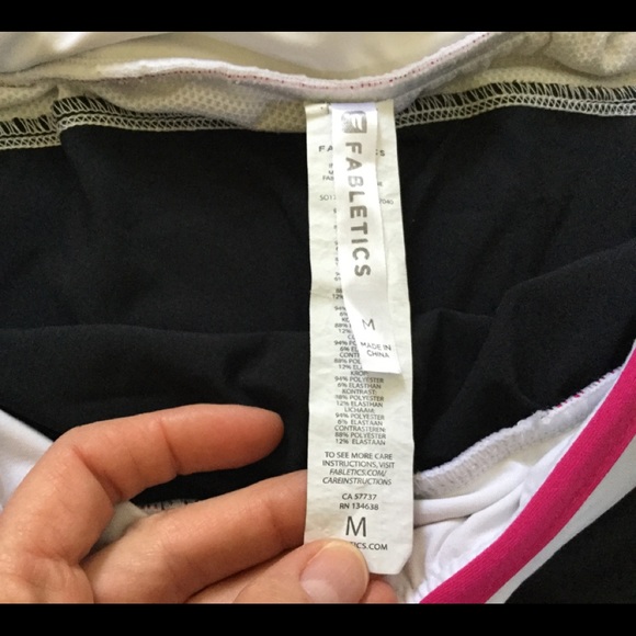 Fabletics | Shorts | Fabletics Black White Pink Shorts Med Euc | Poshmark